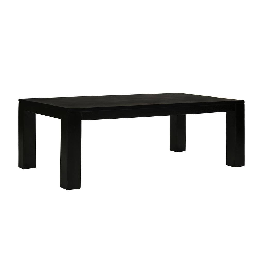 East At Main Parsons 46 in. Matte Black Rectangle Solid Wood Coffee ...