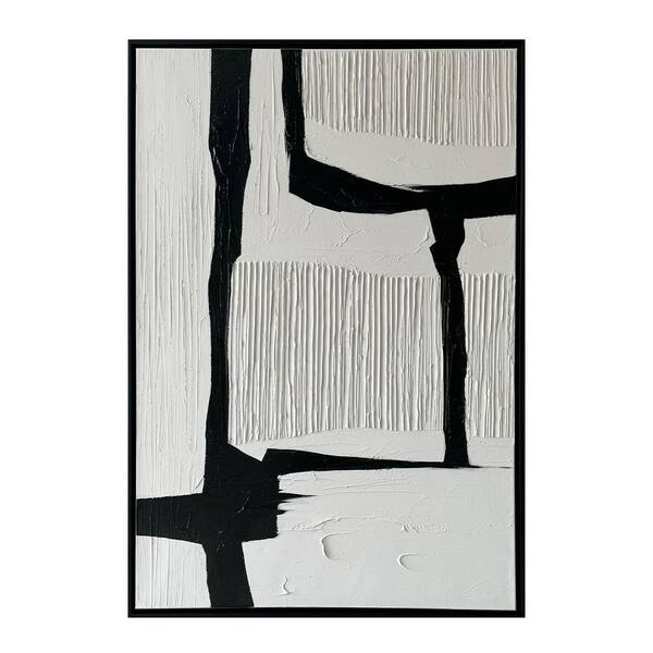 A&E "Nuance" Framed Abstract Wall Art Print Hand Painted 48 in. x 36 in. Nuance - The Home Depot