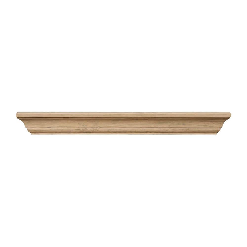 MANTELSDIRECT Colton Blonde Stain 72 in. Wood Fireplace Cap-Shelf ...