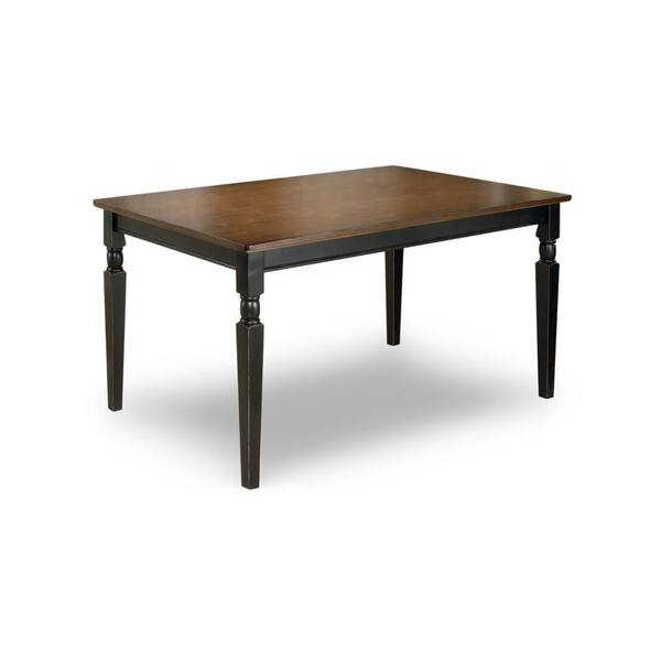 Benjara Vilo Brown and Black Wood 35.75 in. 4-Legs Dining Table Seats-4 ...