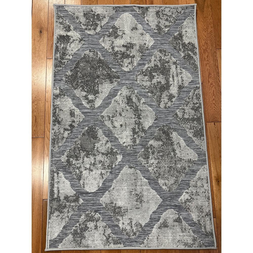 Concord Global Trading Samba Diamond Gray 3 ft. x 4 ft. Indoor/Outdoor ...