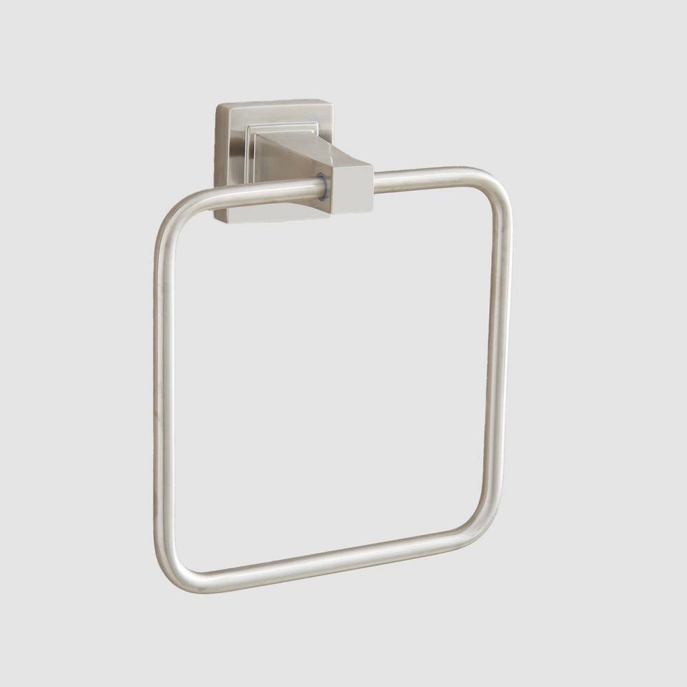 SIGNATURE HARDWARE Rigi 6-3/4 in. Wall Mounted Towel Ring in Brushed ...