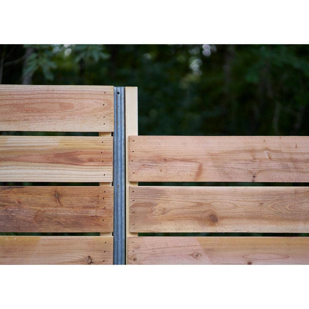 8 ft. x 4 in. Powder Coated Galvanized Steel Metal Fence Post with Top ...