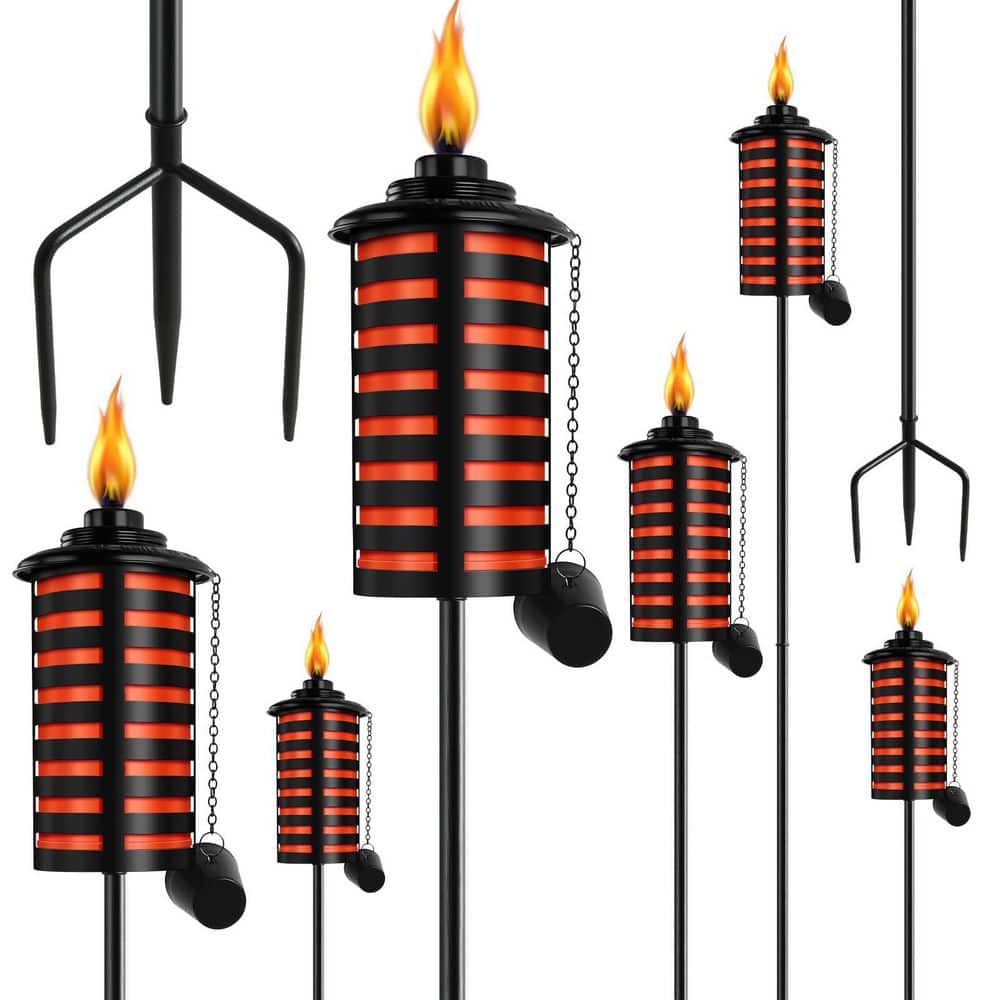 MOEPISY 6 Pack Orange Garden Torch, 16oz Outdoor Metal Torch Garden ...