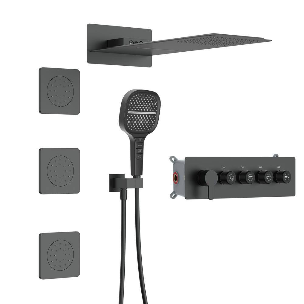 Reviews for GIVING TREE 6-Spray Patterns 23 in. Wall Mount Dual Shower ...