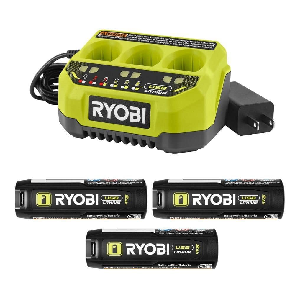 Reviews for RYOBI USB Lithium Starter Kit with (4) 2.0 Ah Batteries and ...