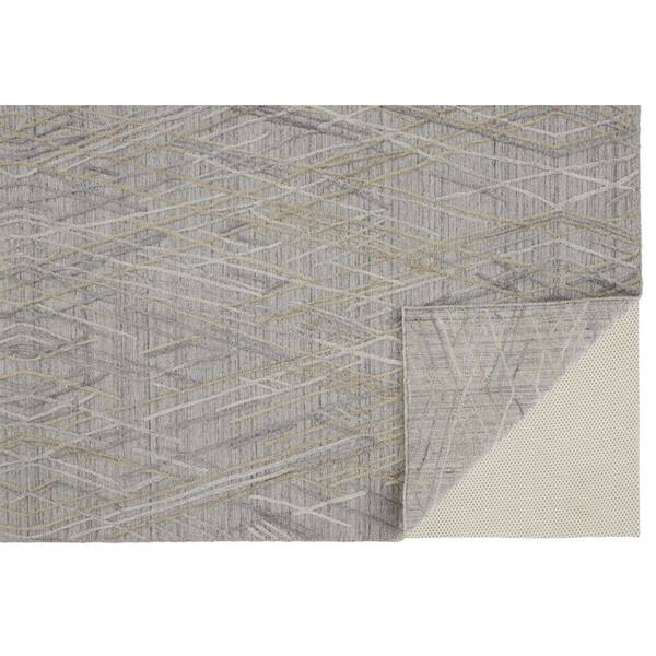 HomeRoots 8 ft. X 10 ft. Gray and Ivory Abstract Area Rug 2000513537 ...