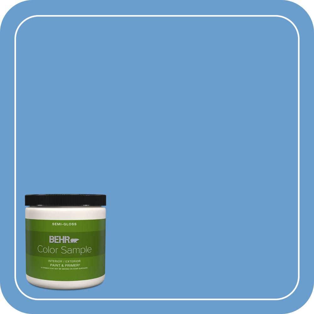 BEHR PREMIUM PLUS 8 oz. #570B-5 Gulf Stream Semi-Gloss Interior ...