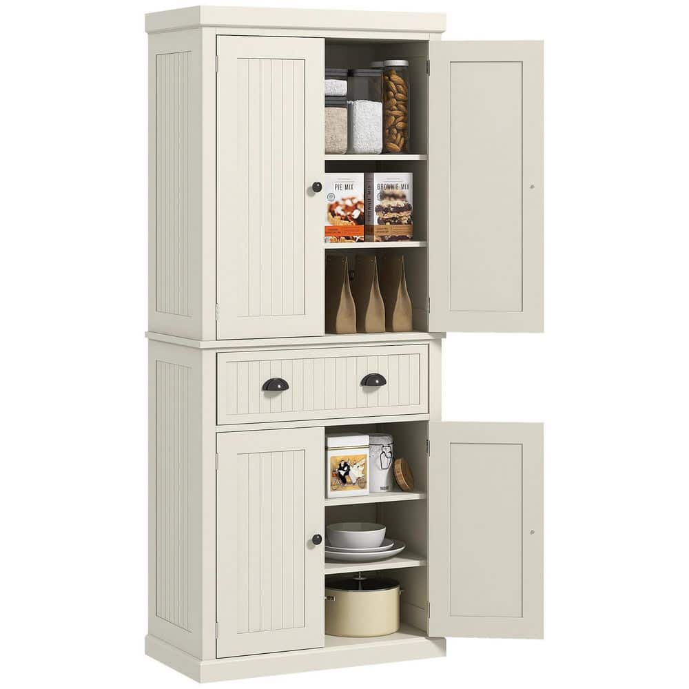 ANTFURN Cream White Pantry Organizer with Adjustable Shelves HDYX893200 ...