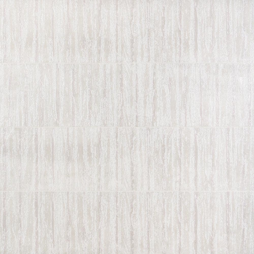 Ivy Hill Tile Voyager 12 in. x 48 in. Textured Ivory Porcelain Wall ...