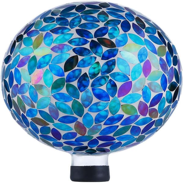 Misopily Solar Gazing Ball Multi-Color 10 in. Mosaic Glass Gazing Globe ...
