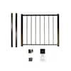 Aria Railing 42 in. x 48 in. Black Powder Coated Aluminum Preassembled ...