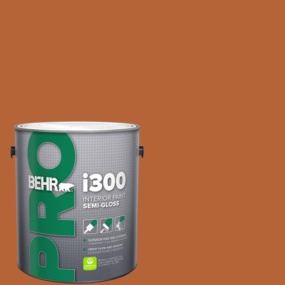 BEHR PRO 1 gal. #250D-7 Caramelized Orange Semi-Gloss Interior Paint ...