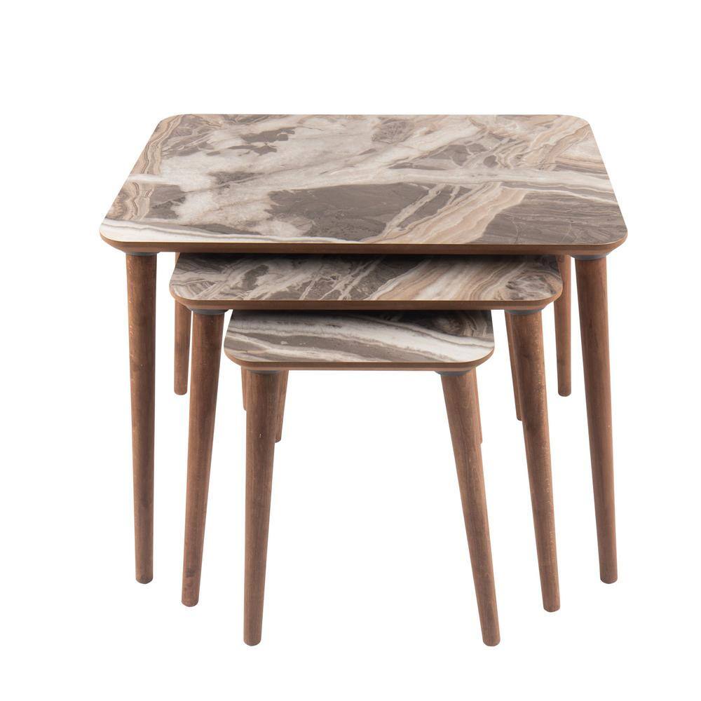 CONTEXT Modern Living Room Bedroom Office Nesting Table Set of 3 ...