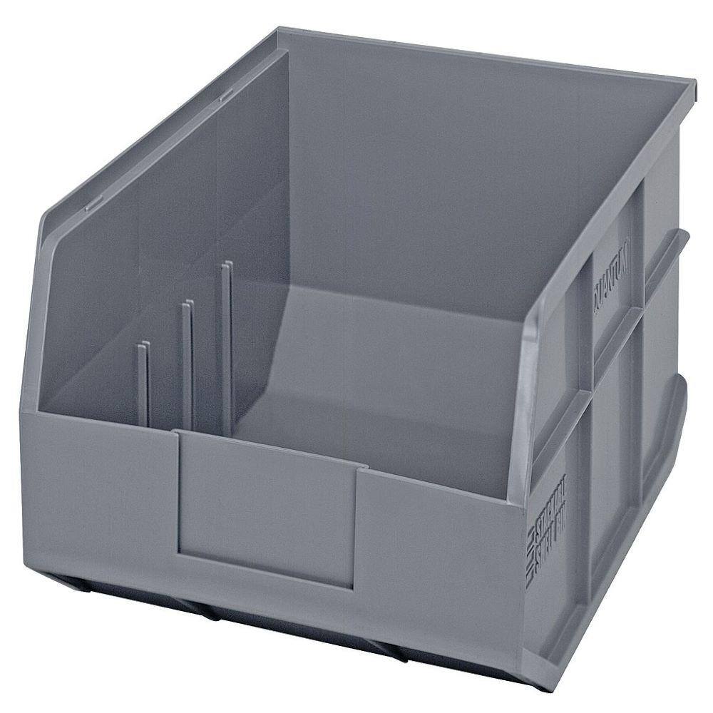 QUANTUM STORAGE SYSTEMS Stackable Shelf 19-Qt. Storage Tote in Gray (6 ...