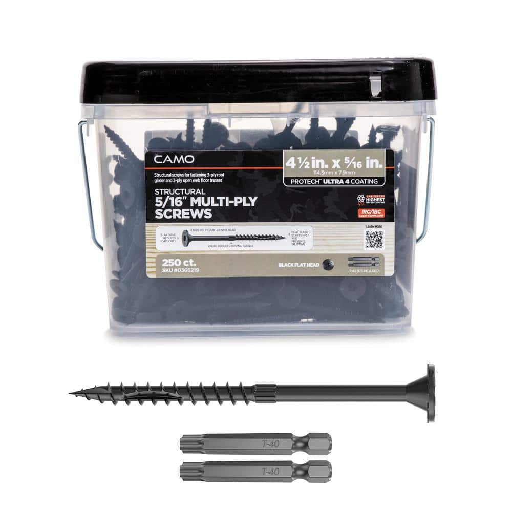 CAMO 5/16 in. x 4-1/2 in. Star Drive Flat Head Multi-Purpose + Multi ...