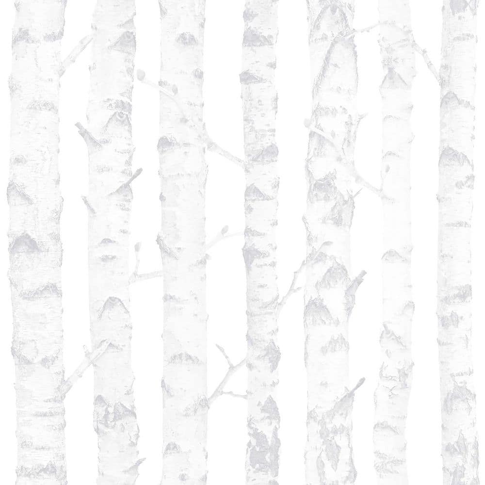 Chesapeake Grey Birdie Birch Matte Paper Non-Pasted Wallpaper Roll 4060 ...