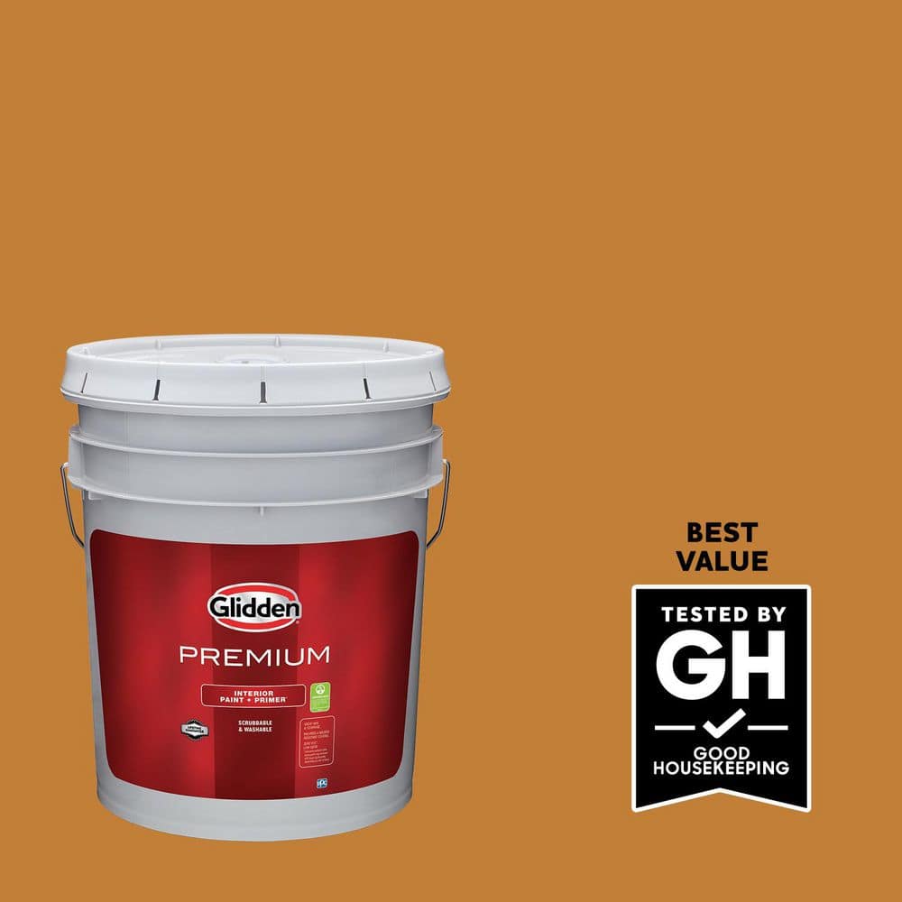 Glidden Premium 5 gal. PPG1202-7 Ginger Beer Flat Interior Latex Paint ...