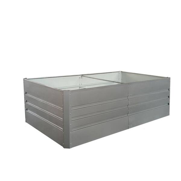 WTVWTV 6 x 3 x 1.5 ft. Steel Extra Large Capacity White Raised Garden ...
