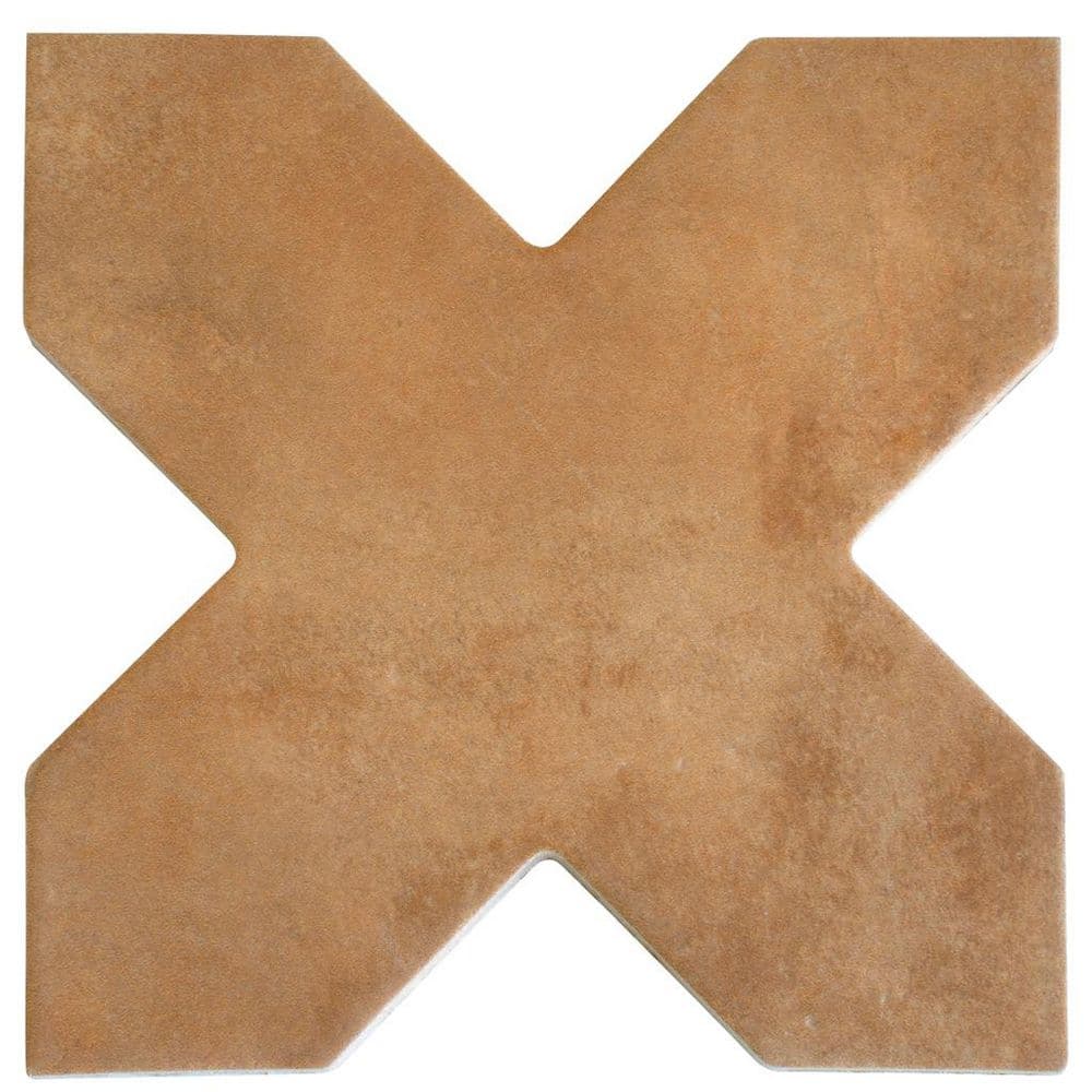 Apollo Tile Terralis 7 in. x 7 in. Matte Terracotta Porcelain Cross ...