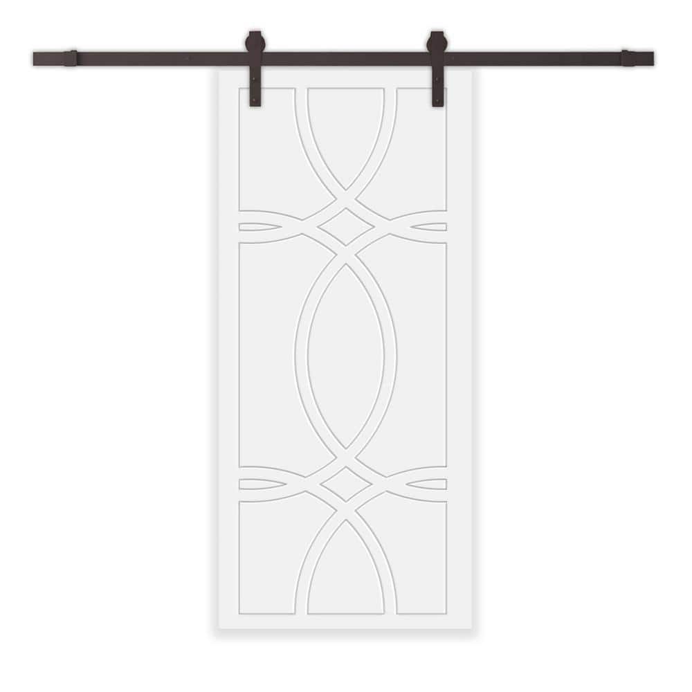 CALHOME 24 in. x 84 in. White Stained Composite MDF Paneled Interior ...