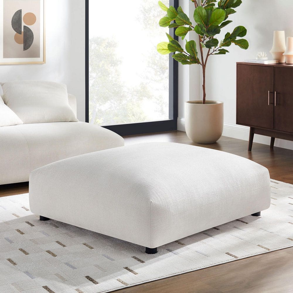 MODWAY Solace Modular Upholstered Fabric Ottoman in Salt EEI-6889-SAL ...