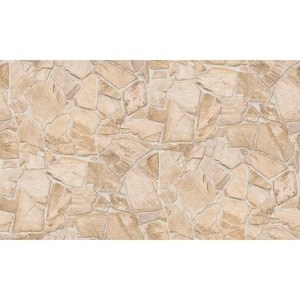 Bricks and More Collection Beige Rustic Stone Wall Matte Finish Vinyl ...