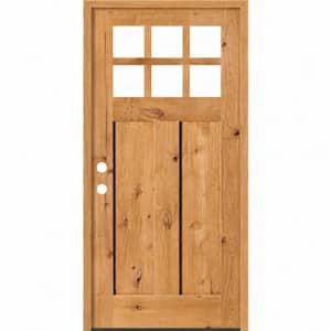 Krosswood Doors 32 in. x 80 in. Craftsman Knotty Alder Right-Hand ...