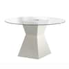 Furniture of America Alastore 45 in. Round White Glass Dining Table IDF ...