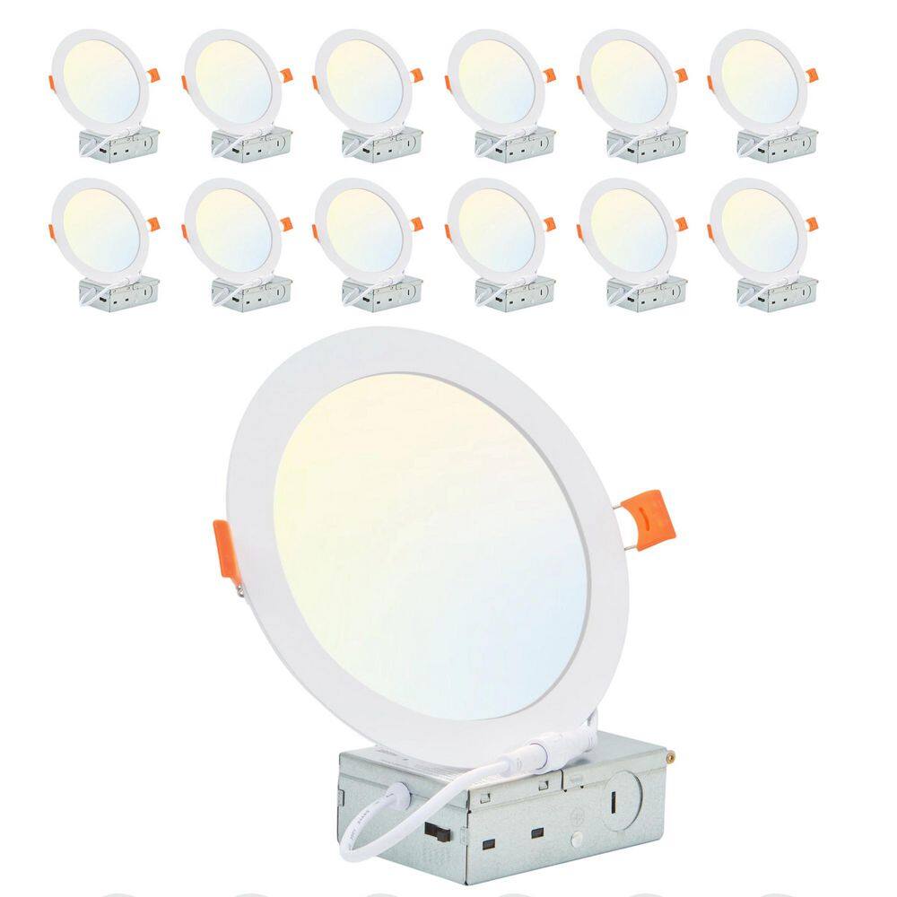 Shinevoy 6 in. 12-Pack Adjustable LED Recessed Ceiling Light 5 Color ...