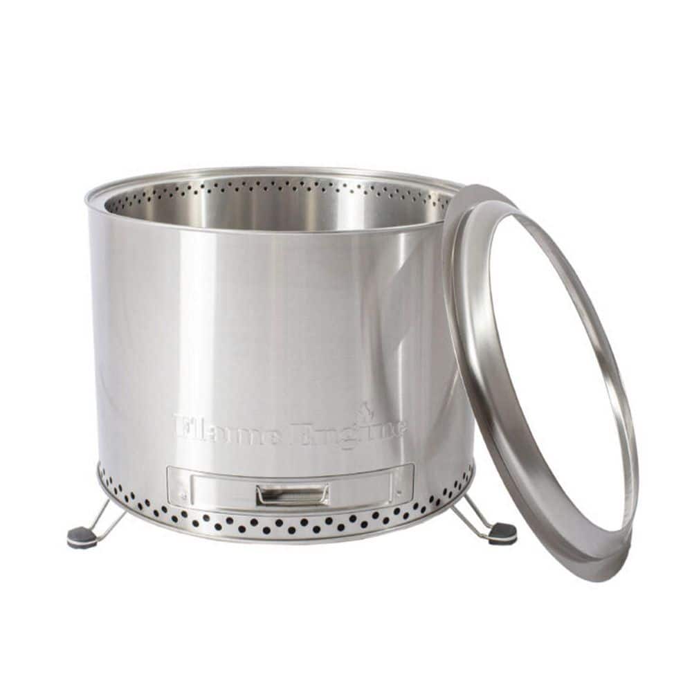 19 in. Circular Smokeless Fire Pit w/Carry Bag, 304 Stainless Steel ...