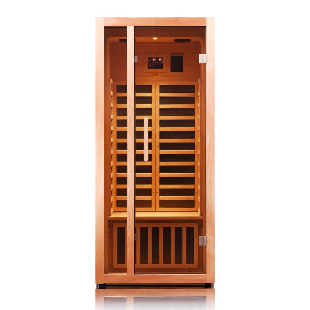 Vanity Art 1-Person Extendable Indoor FAR Infrared Sauna Bluetooth Compatible with 6-Carbon ...
