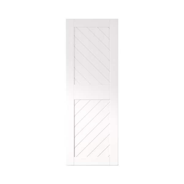 HOMACER XT4 30 in. x 84 in. C-Panel Solid Core White Slanted Stripe ...