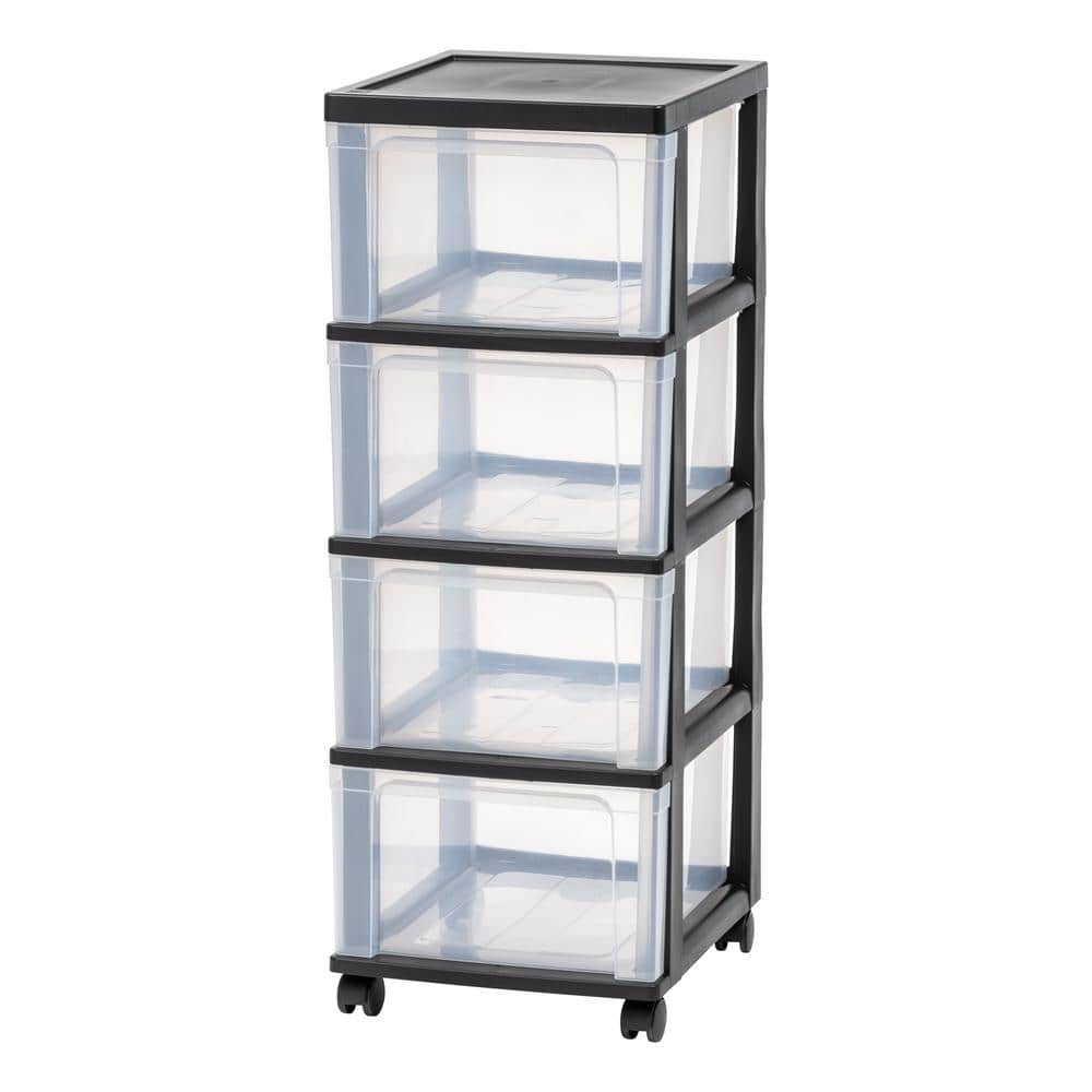 Reviews for IRIS 4 Drawer Clear Plastic Storage Cart in Black (1-Pack ...