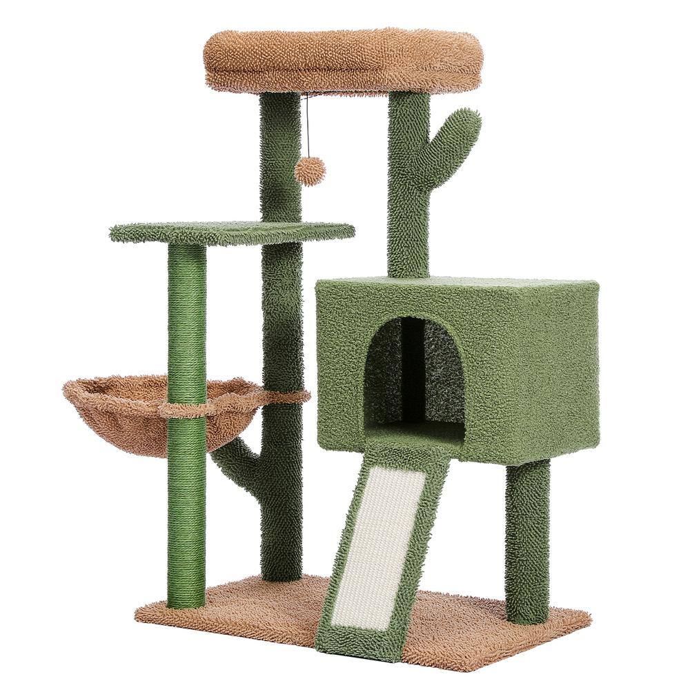 cenadinz Medium Cat 41 in. Cactus Cat Tower with Sisal Covered ...