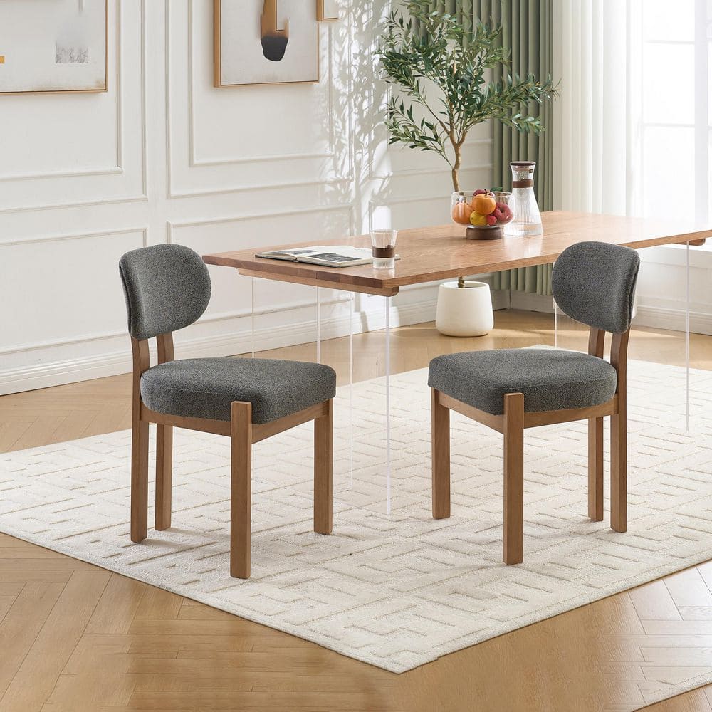 PexFix Modern Grey Upholstered Dining Room Chair Kitchen Chairs with ...
