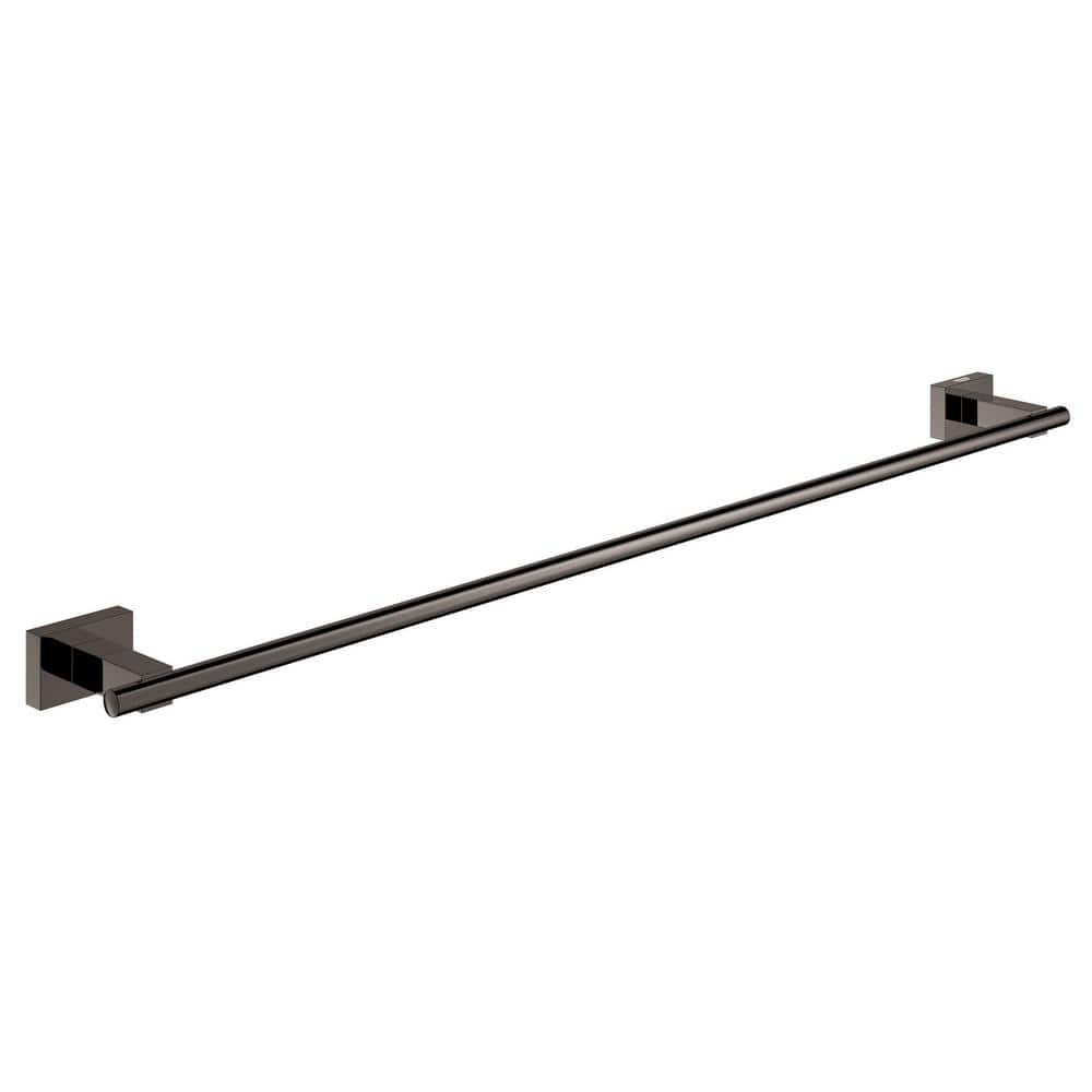GROHE Essentials Cube 24 in. Wall Mounted Towel Bar in Hard Graphite ...