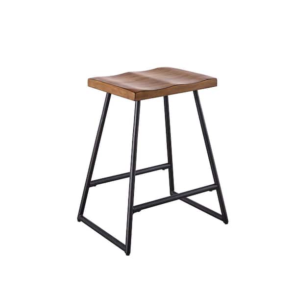ECOCHIC SPACES INC Light Brown Wood and Metal Counter/Outdoor Bar Stool ...