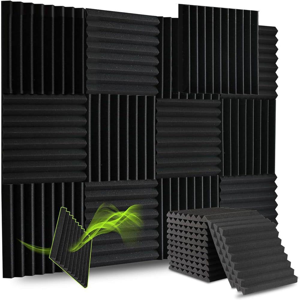 KIWDZFU 54-Pack 1in x 12in x 12in Wedge Acoustic Foam Panels for Sound ...