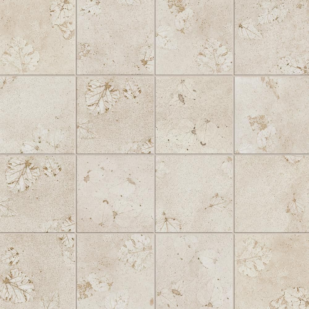 Merola Tile Stone Press Leaf 17 in. x 17 in. Porcelain Floor and Wall ...