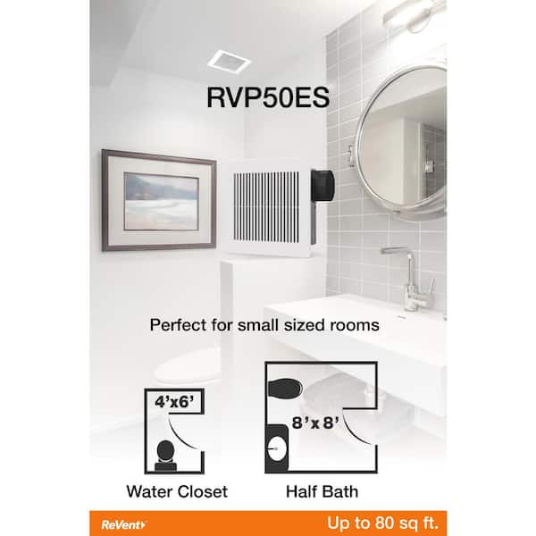 ReVent 50 CFM Quick Install Professional Ceiling and Wall Mount Easy ...