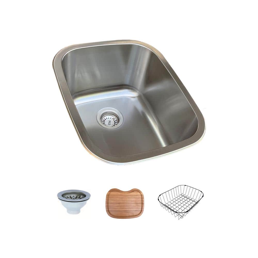 UKINOX 18 Gauge Stainless Steel 16 in. Dual Mount Bar Sink UK10745 ...