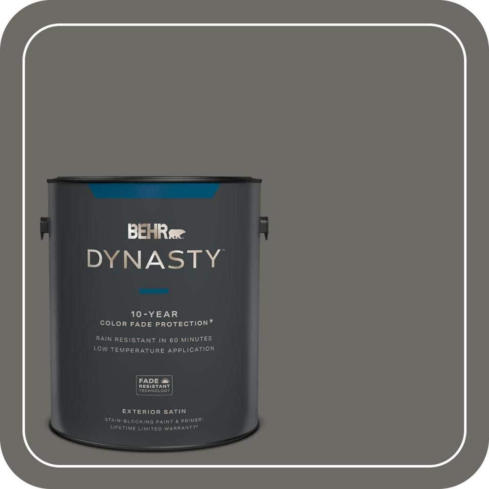 BEHR DYNASTY 1 gal. #PPU18-18 Mined Coal Satin Enamel Exterior Stain ...