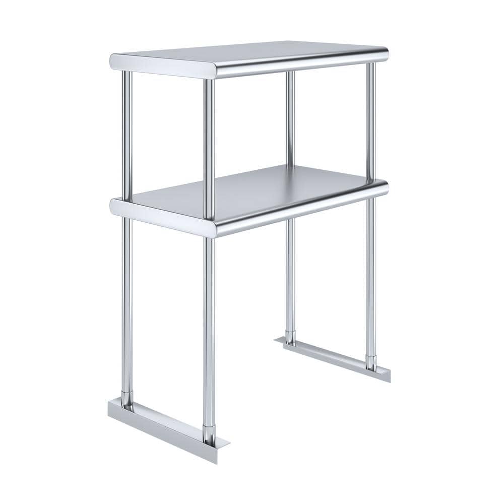 AMGOOD 14 in. x 24 in. Stainless Steel Double OverShelf for Kitchen ...