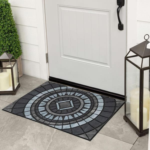Mohawk Home Compass Stone Grey 23 in. x 35 in. Door Mat 944018 - The ...