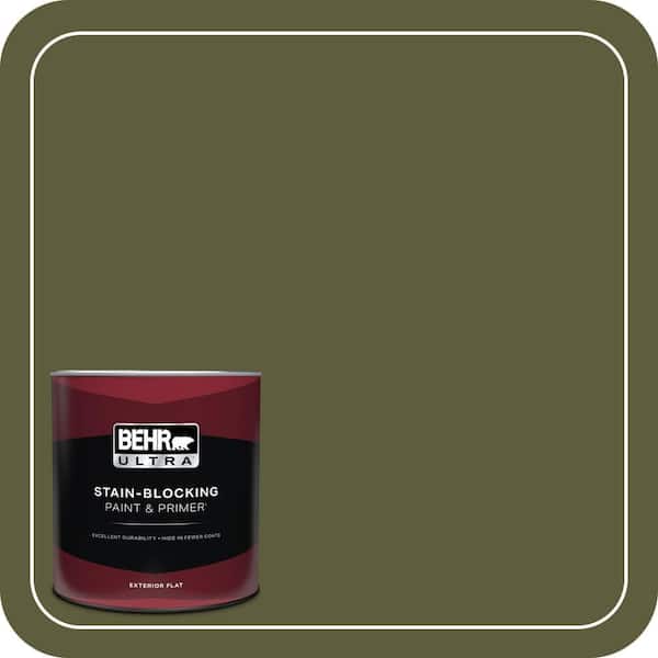 BEHR ULTRA 1 qt. #PPU9-25 Eastern Bamboo Flat Exterior Paint & Primer ...