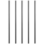 Pegatha 32 in. x 3/4 in. Black Aluminum Round Deck Railing Baluster (5 ...