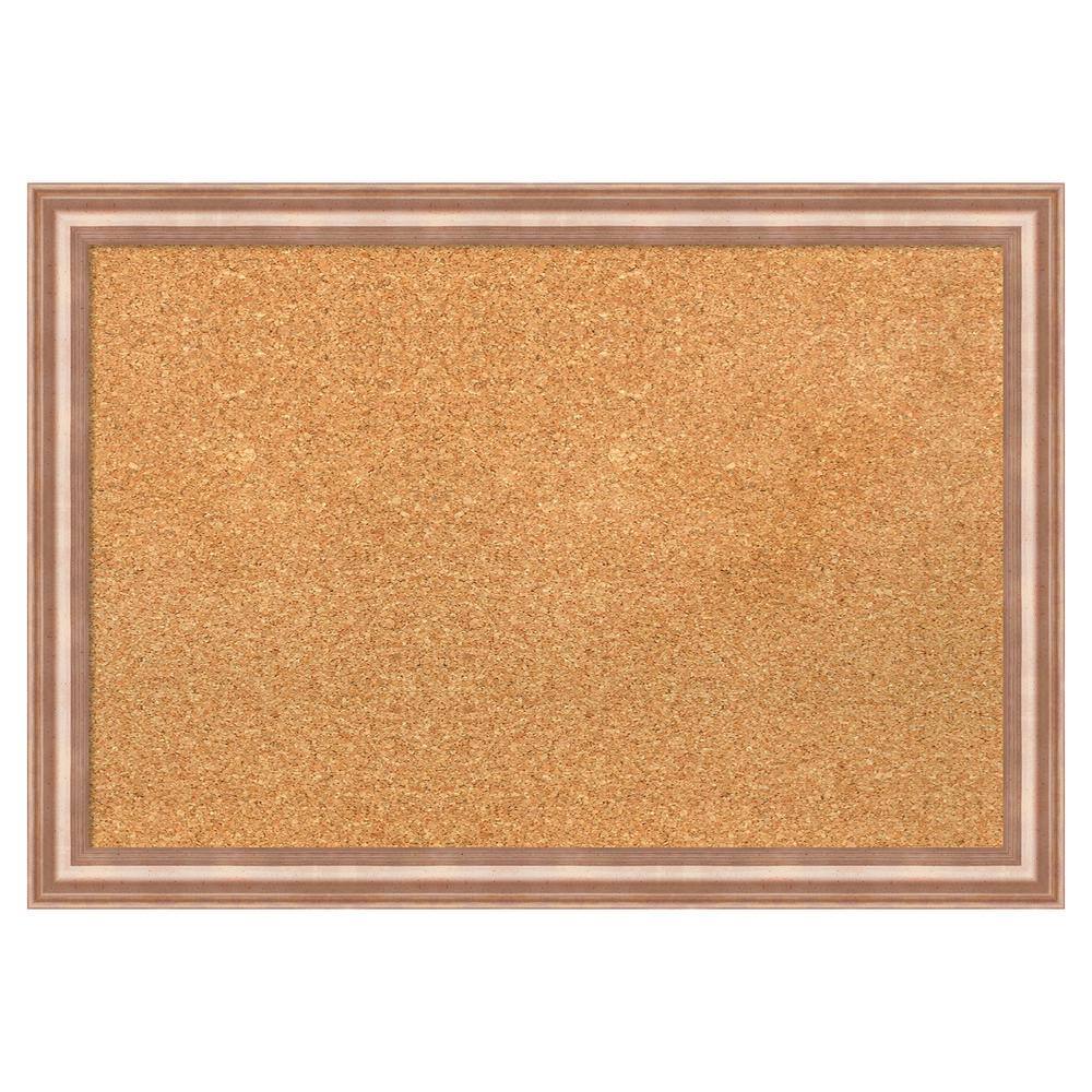 Amanti Art Harmony Rose Gold Wood Framed Natural Corkboard 27 in. x 19 ...