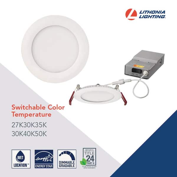 Lithonia Led Recessed Lighting Kit Lithonia Lighting Wafer 4 In. White