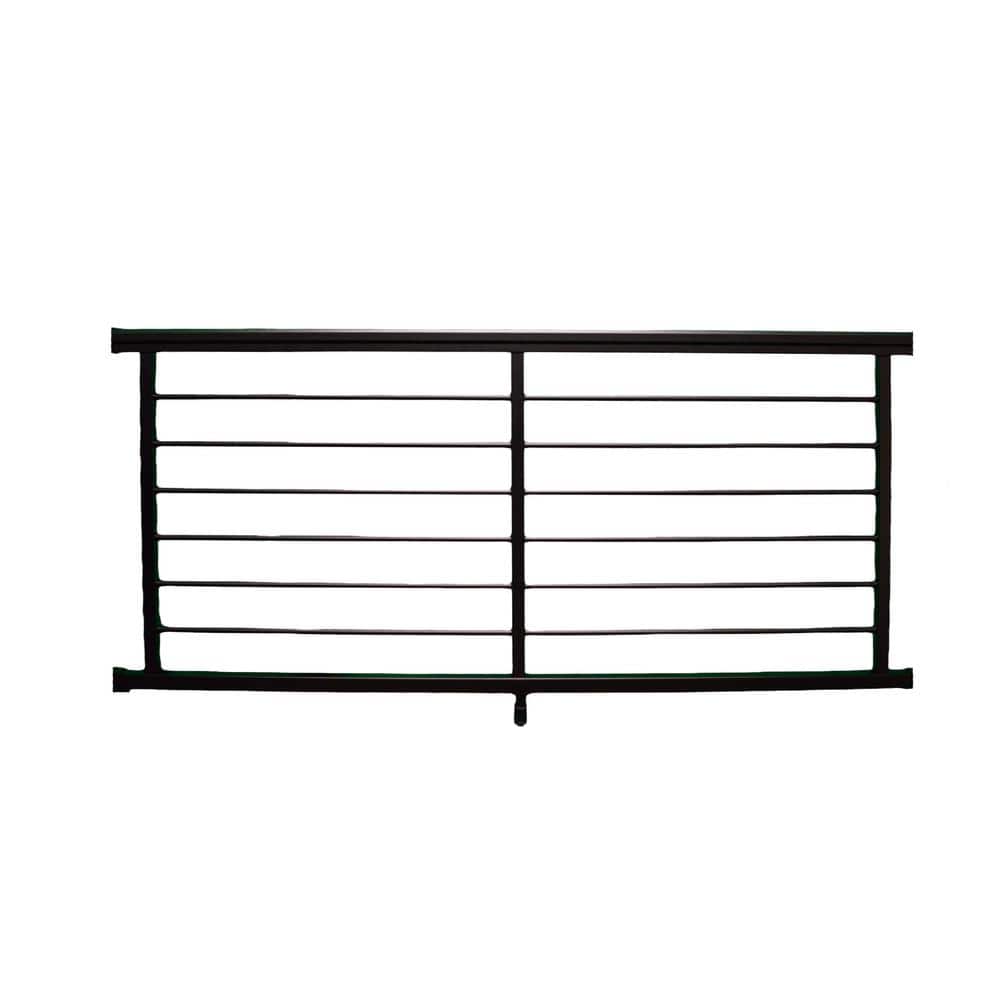 Weatherables Georgetown 36 in. H x 72 in. W Textured Black Aluminum Rod ...